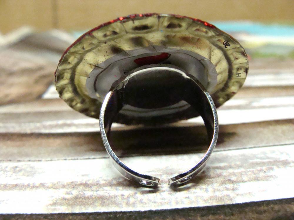 Grateful Dead Glitter Resin Ooak Psychedelic Ring on Luulla