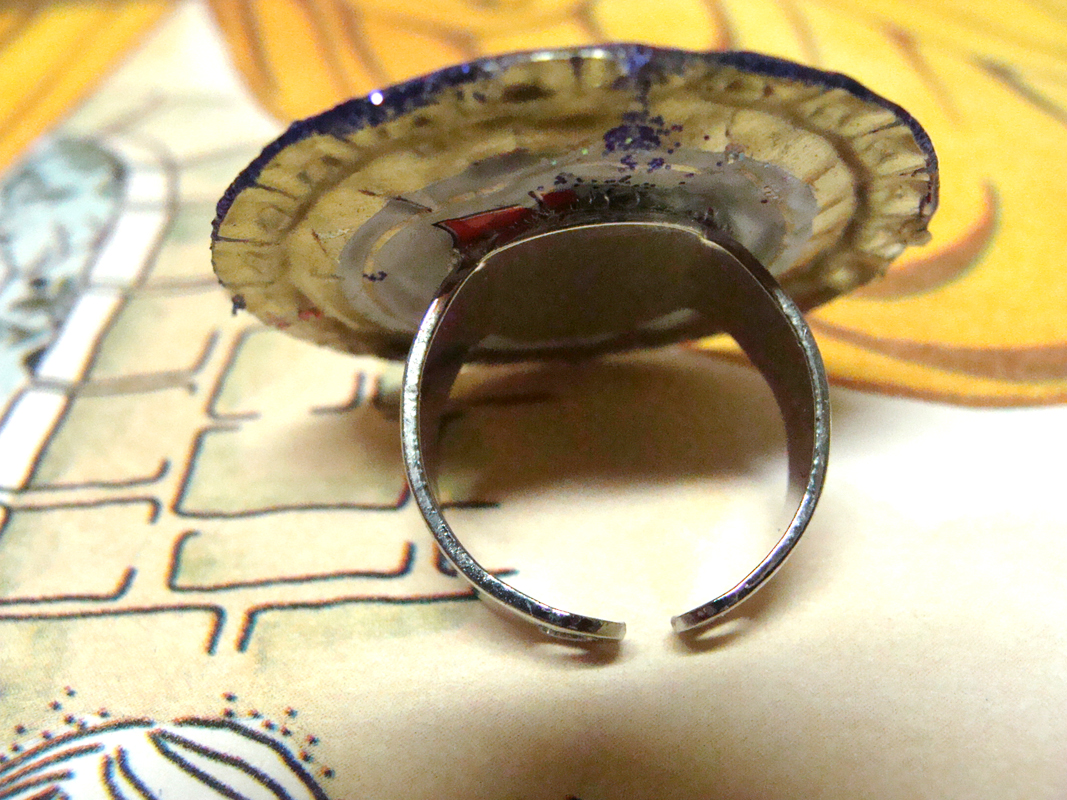 Jimi Hendrix Colorful Glitter Resin Ring, Ooak on Luulla